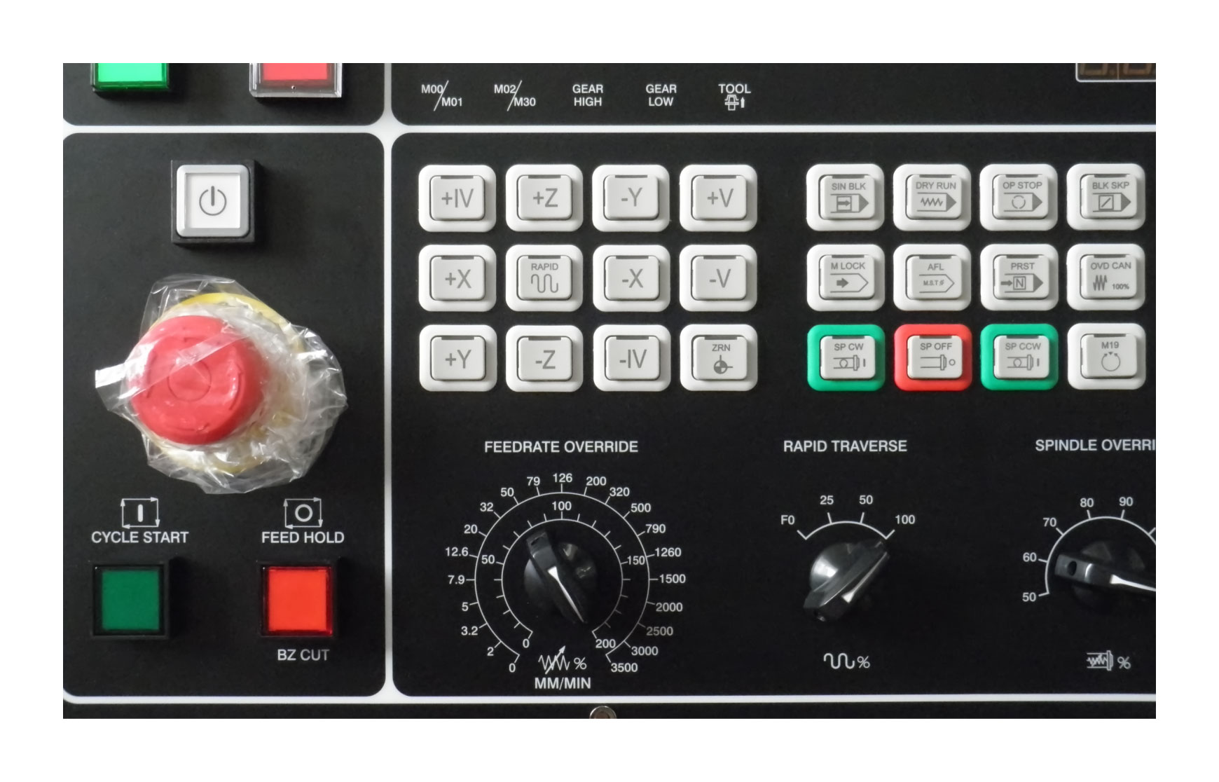 Laser Engraving ABS Button CNC Lathe Operator Panel