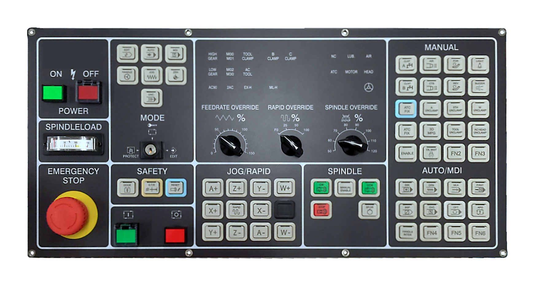 Laser Engraving ABS Button CNC Lathe Operator Panel